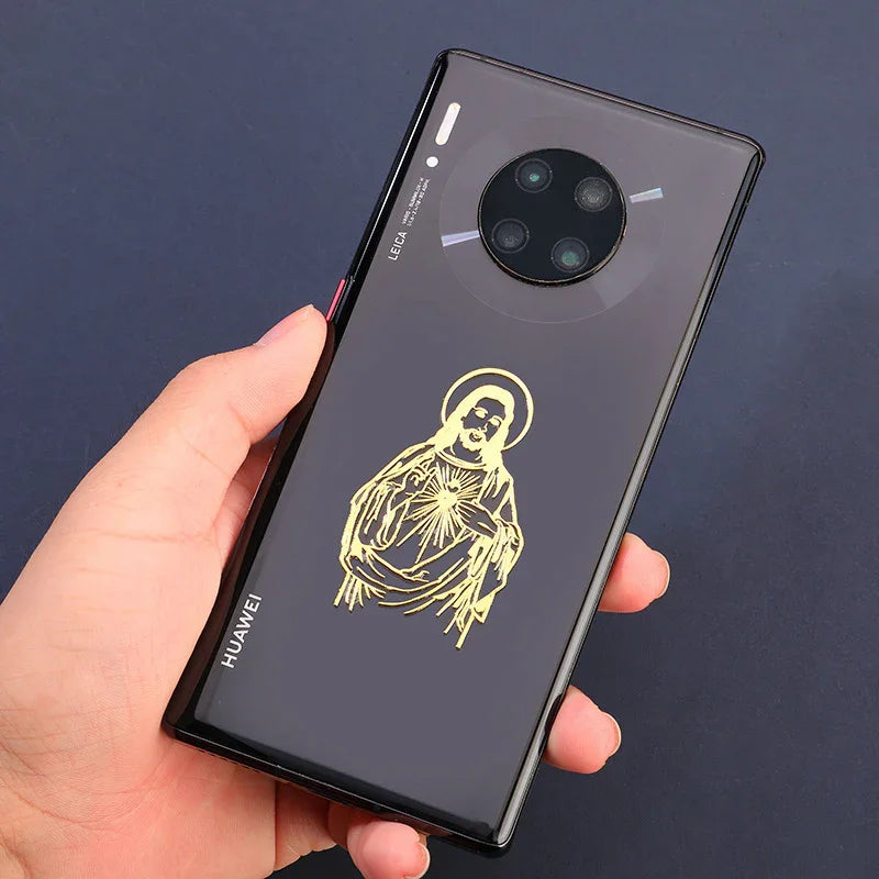 Luxury Religious Jesus Virgin Mary Gold Plated Copper Mobile Phone ...