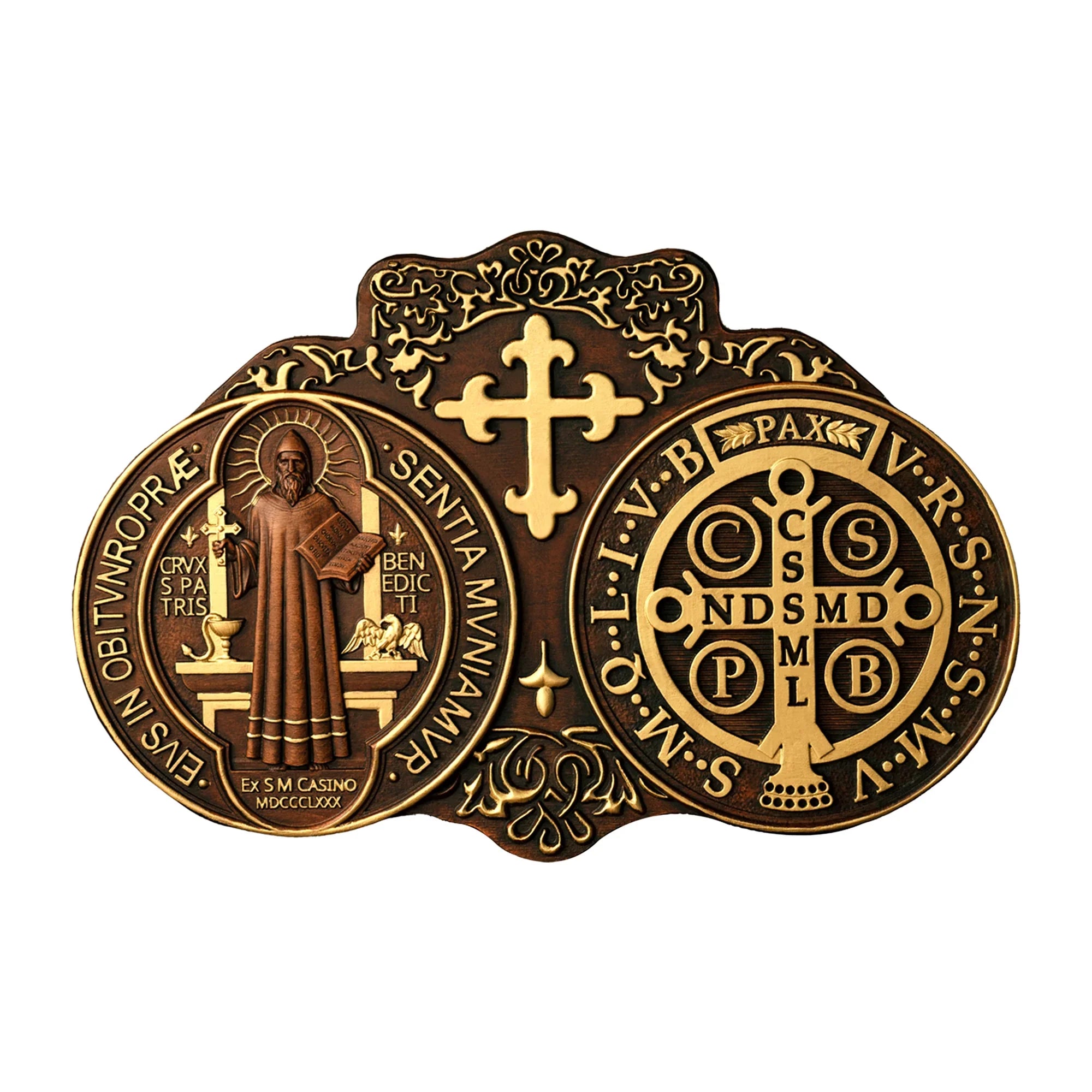 St. Benedict's Exorcism Medal Christian Exorcism Plaque - Wall Decor ...