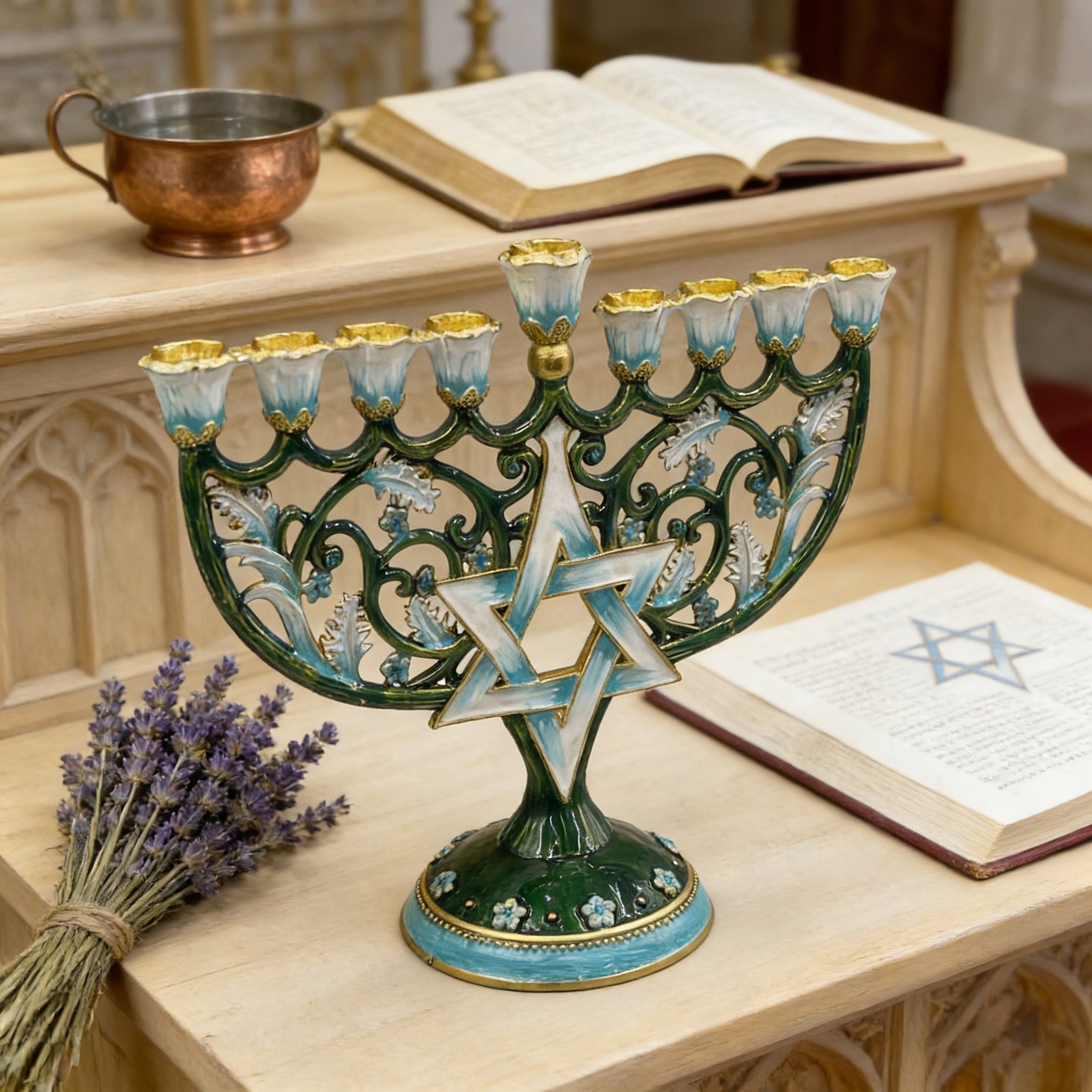 Hanukkah Hand-Painted Menorah: Illuminate the Jewish People's Covenant ...