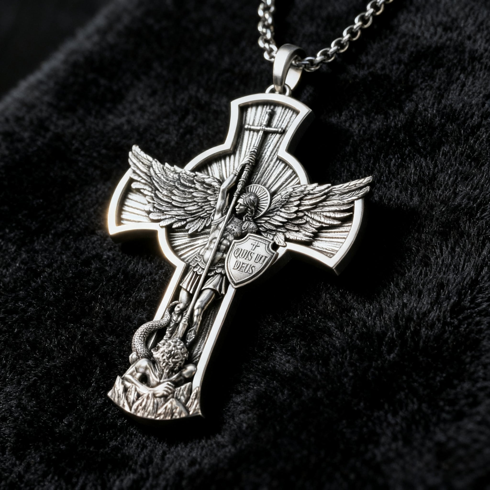 New titanium steel/S925K silver Archangel St. Michael necklace – BGCOPPER