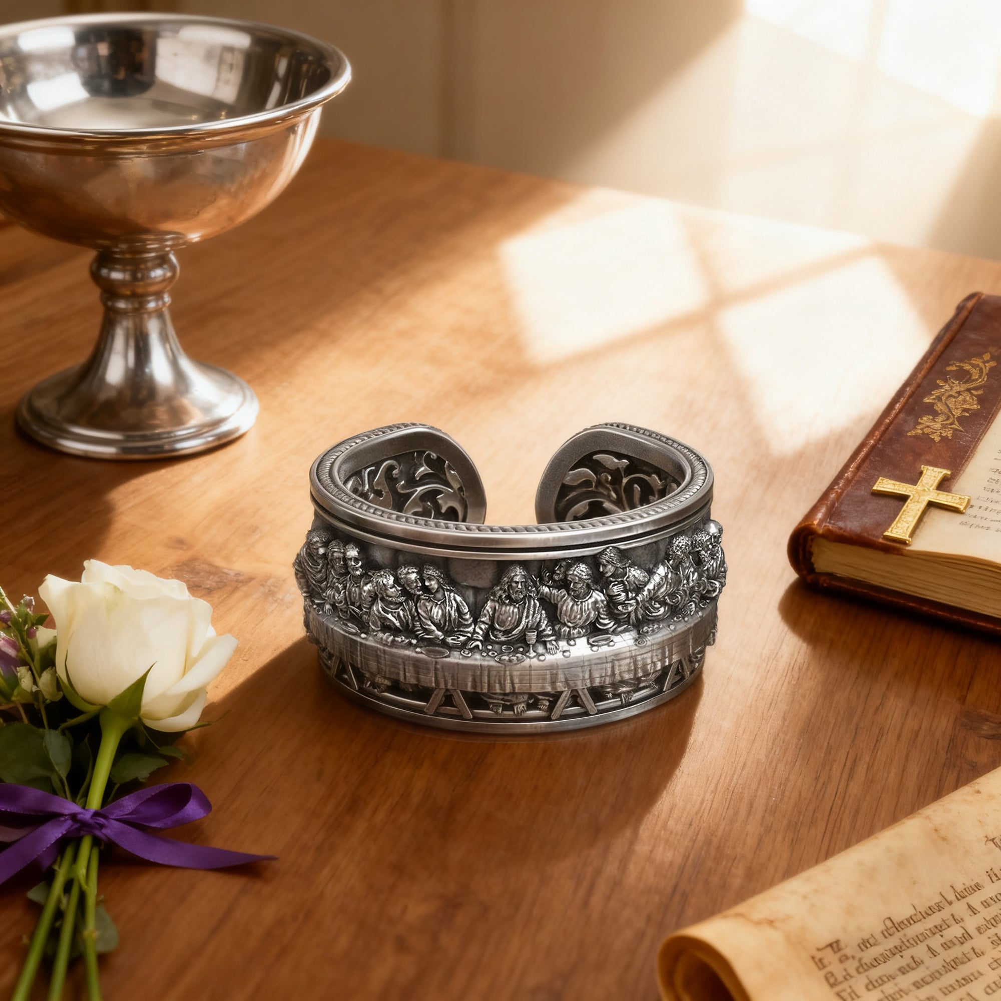 The Last Supper 925K Sterling Silver Open End Adjustable Ring – BGCOPPER