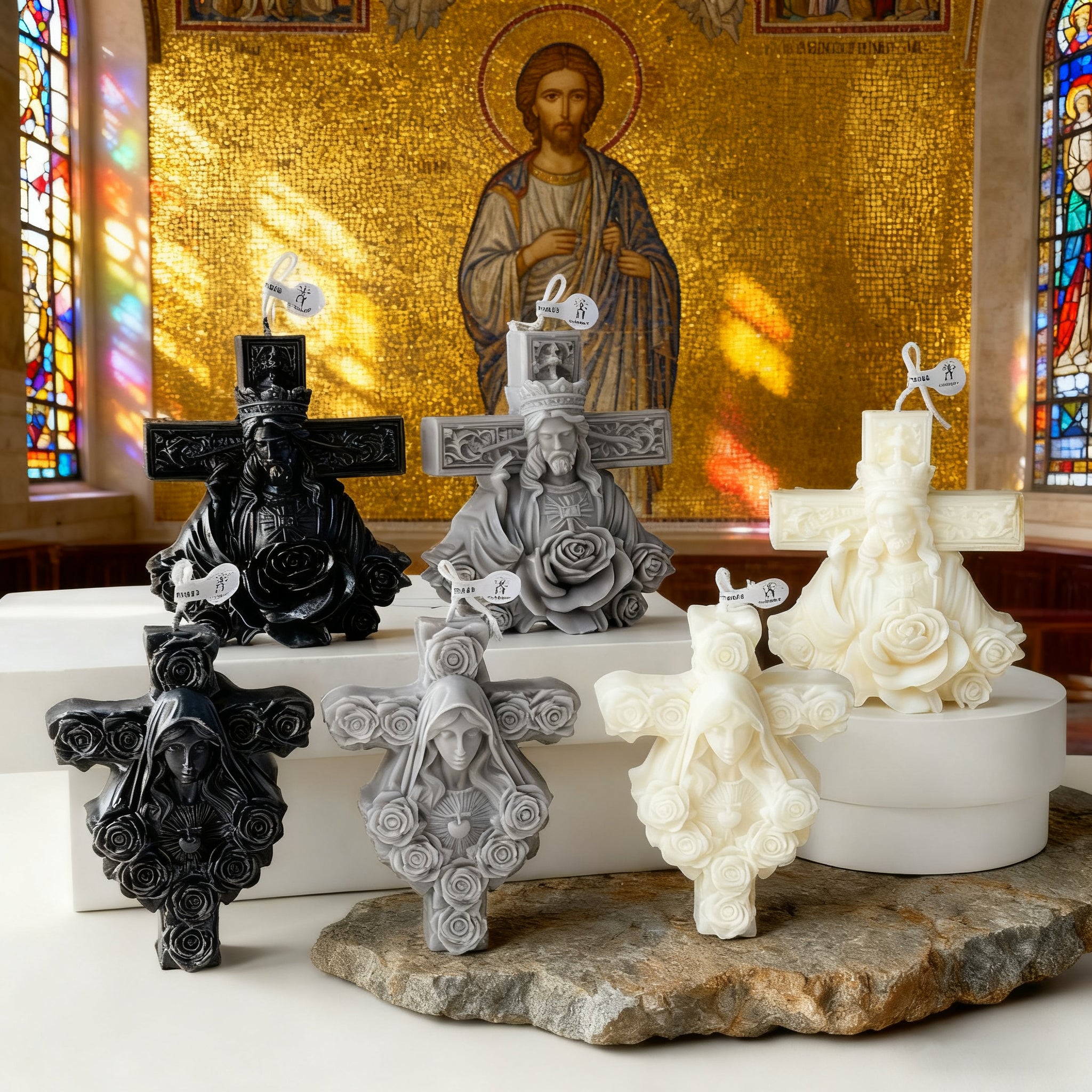 Sacred Light Christmas Candle - Christ King & Holy Mary Edition ...