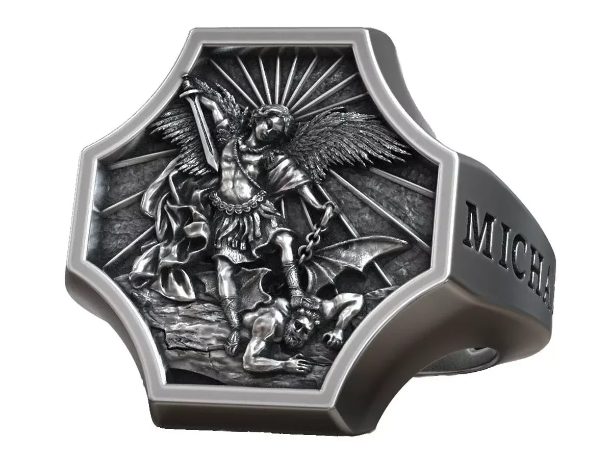 Archangel Michael S925K Silver Ring – BGCOPPER