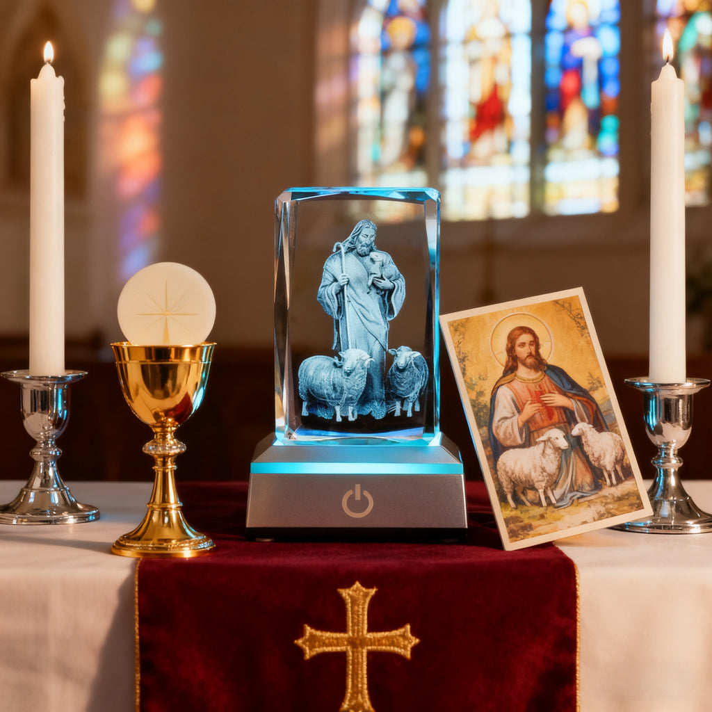 Good Shepherd LED Crystal Lamp: A Christian Symbol of Christ’s Tender ...