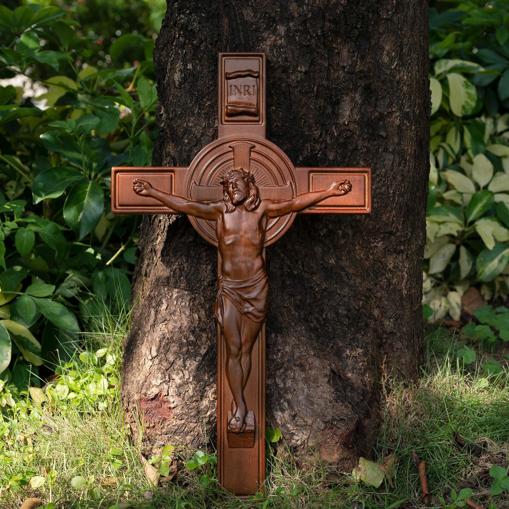 Bgcopper INRI Wood Carving Crucifix – BGCOPPER