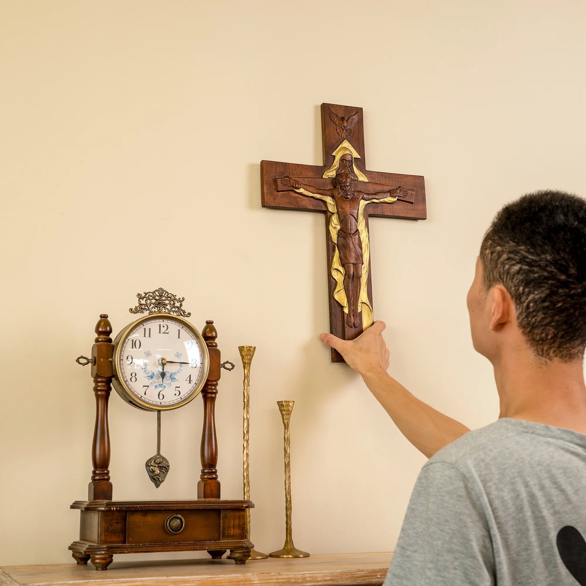 Bgcopper Holy Trinity Crucifix Wood Decor – BGCOPPER