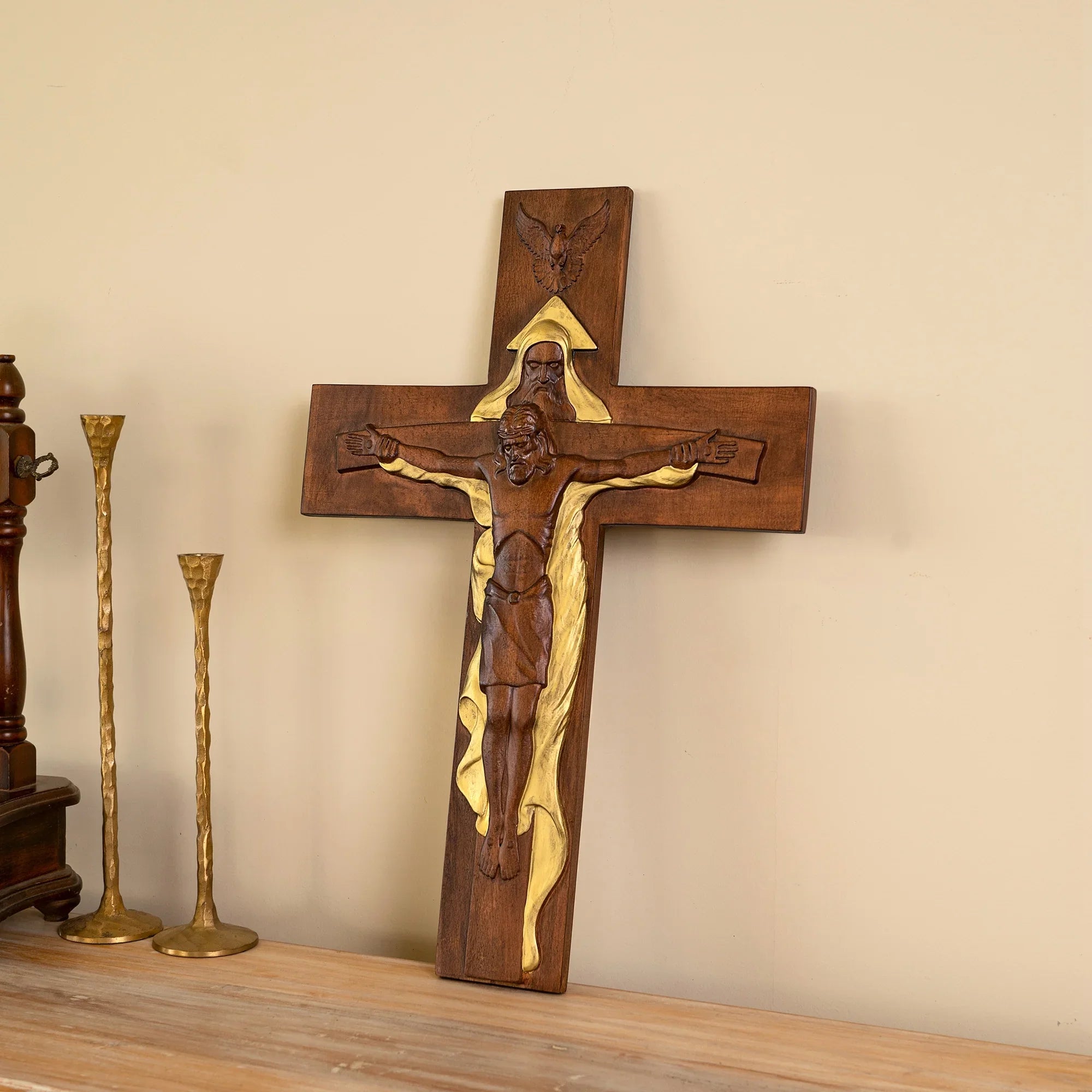 Bgcopper Holy Trinity Crucifix Wood Decor – BGCOPPER