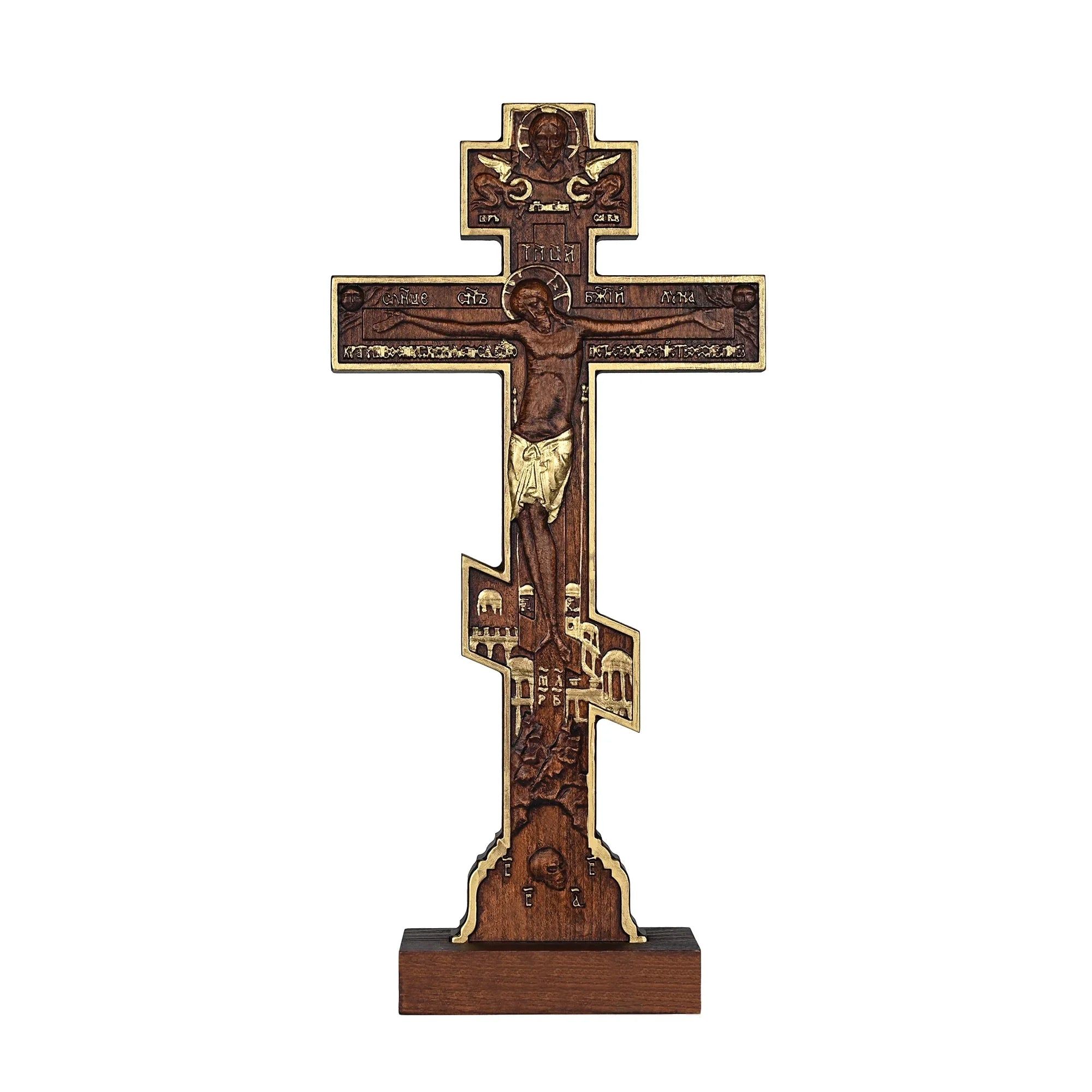 Orthodox Crucifixion Crucifix Wooden Tabletop Ornament – BGCOPPER