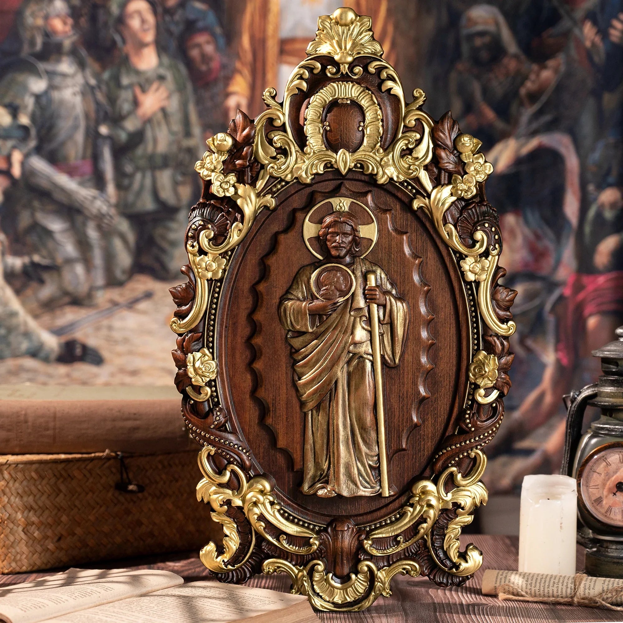 St. Jude Wooden Religious Icon Wall Artwork - Patron Saint of Despair ...