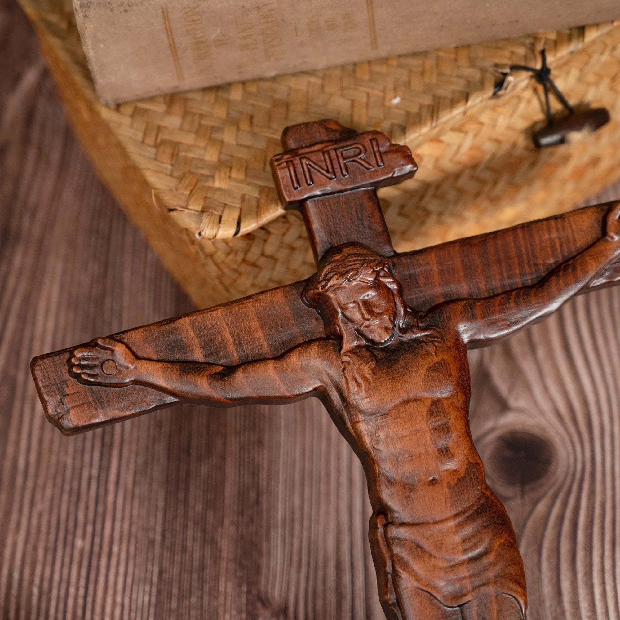 Wood wall Crucifix, Jesus Christ Cross, wooden Cross gift of love (Add ...