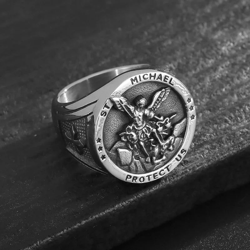 Archangel Michael Stainless Steel Ring – BGCOPPER