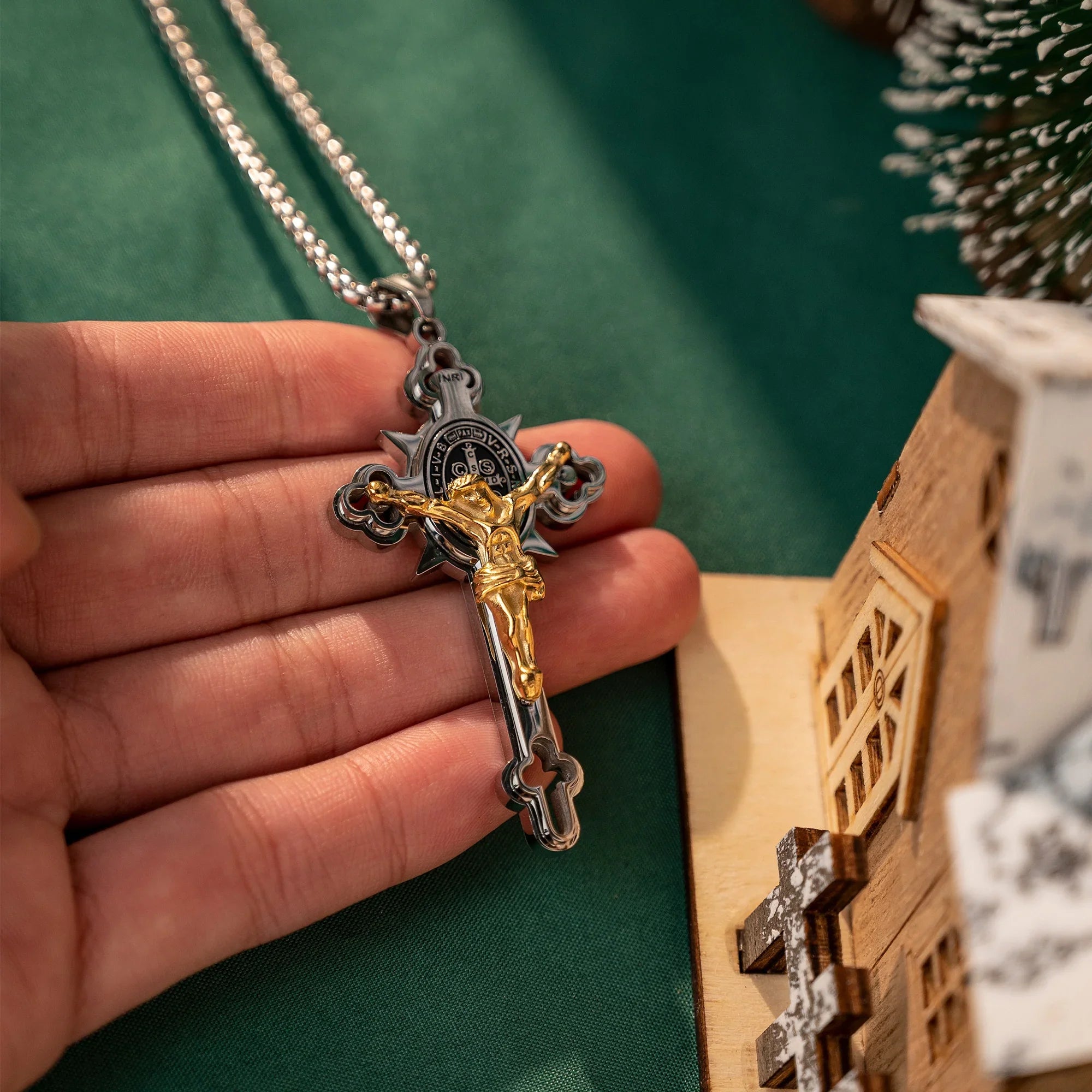 St. Benedict Exorcism Cross Necklace - Bless you and your family – BGCOPPER