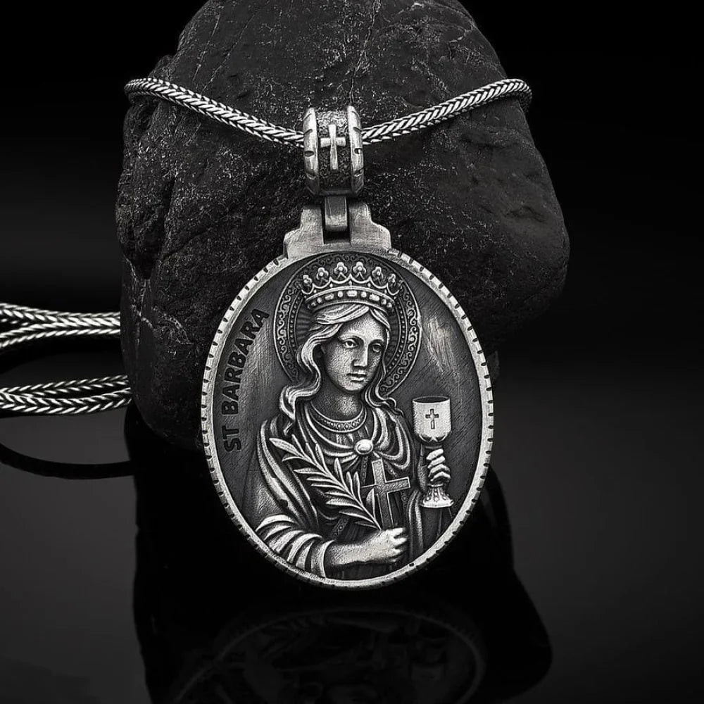 Pure Tin Saint Barbara Necklace,the patron saint of armourers ...