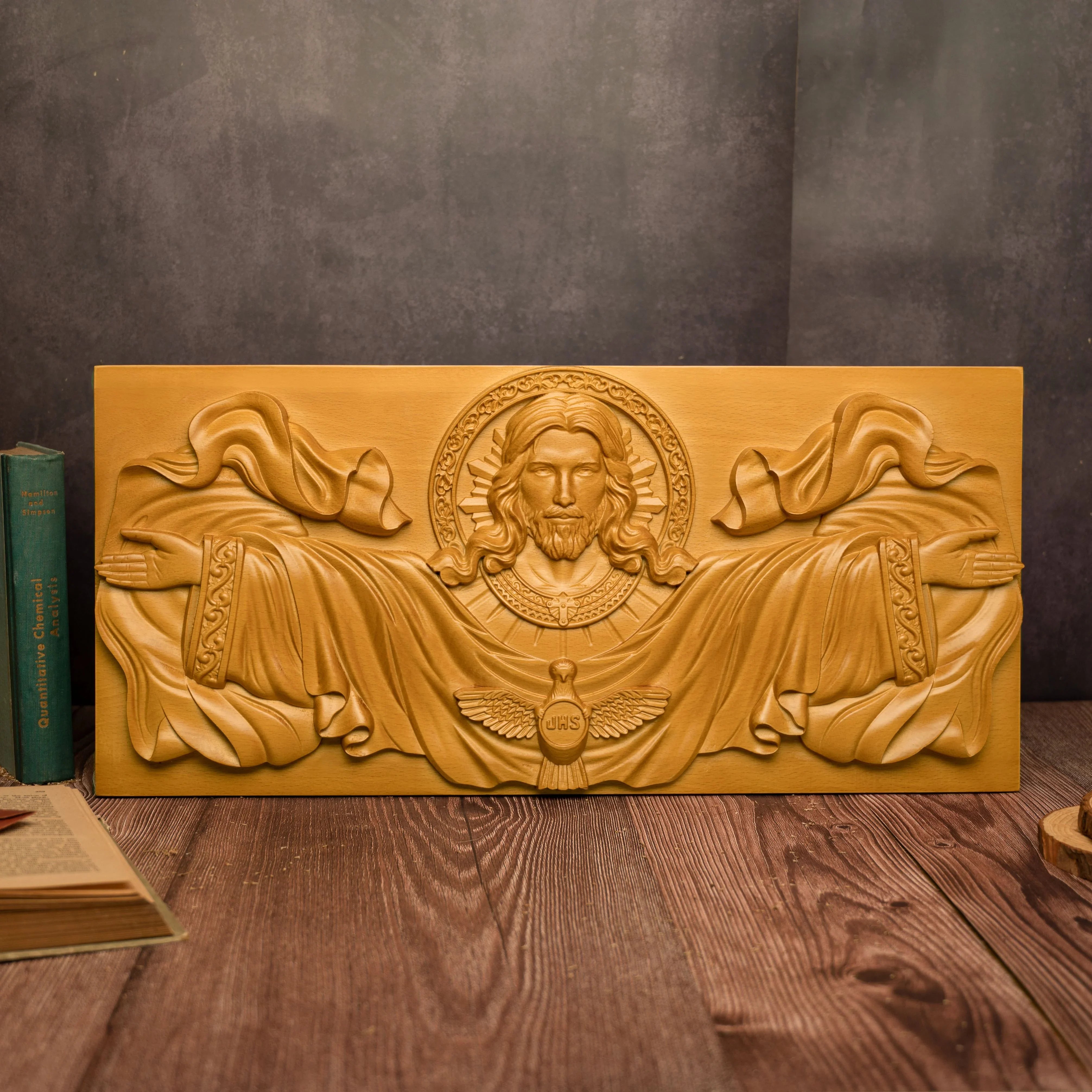 22.75" Jesus Christ, Holy Spirit Wood Carved – BGCOPPER