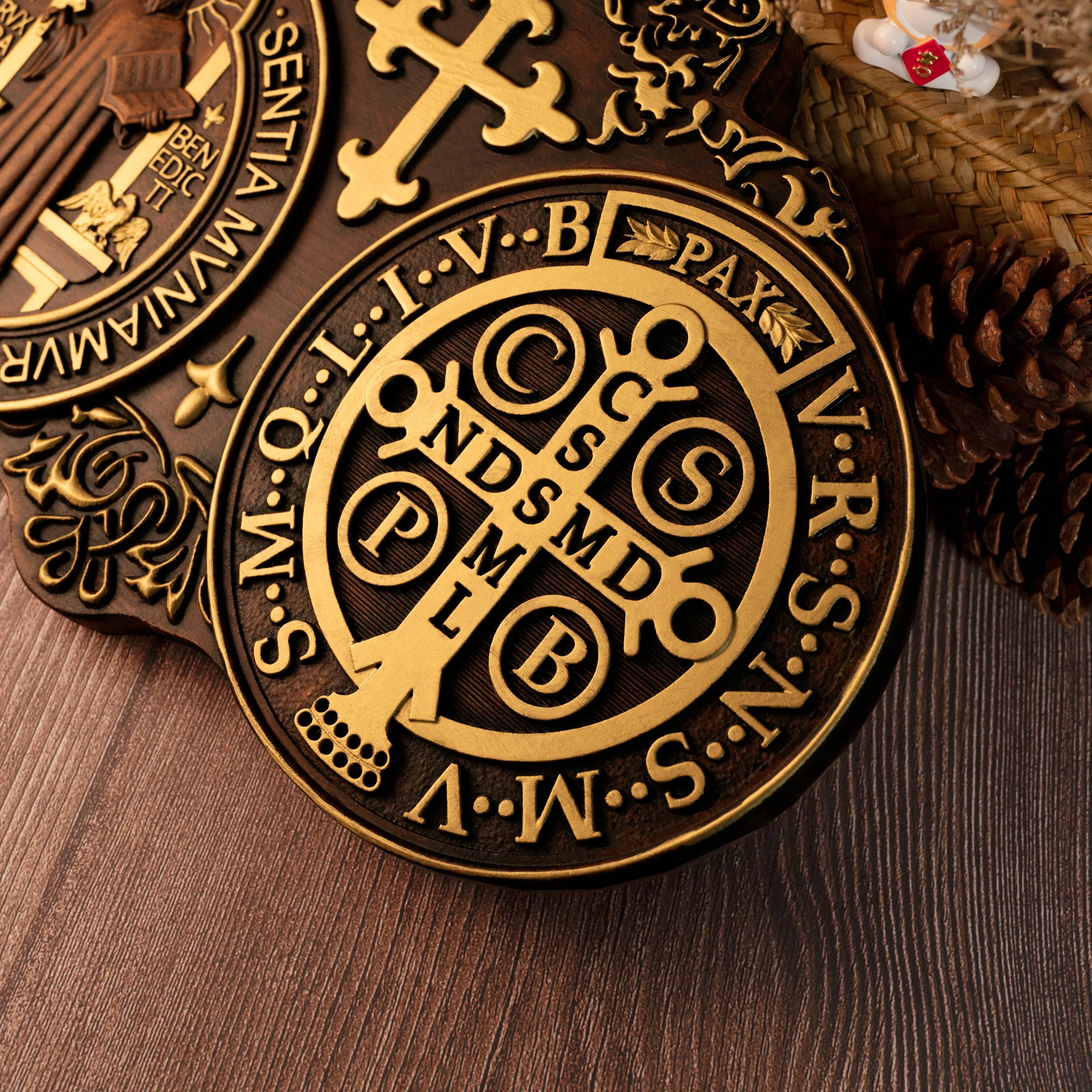 St. Benedict's Exorcism Medal Christian Exorcism Plaque - Wall Decor ...