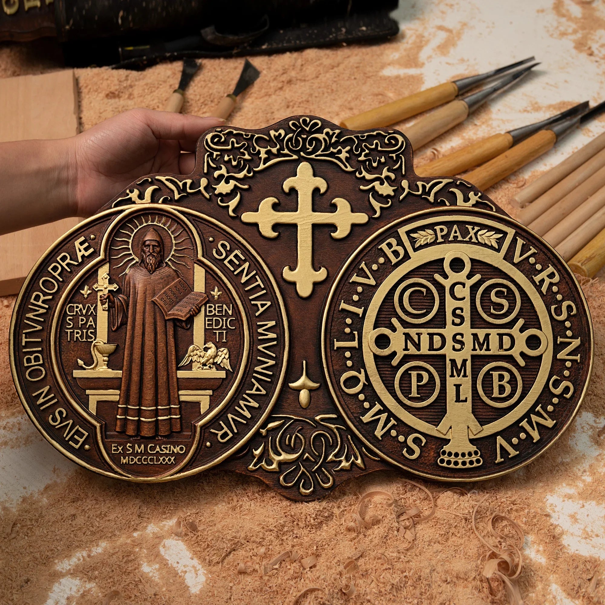 St. Benedict's Exorcism Medal Christian Exorcism Plaque - Wall Decor ...