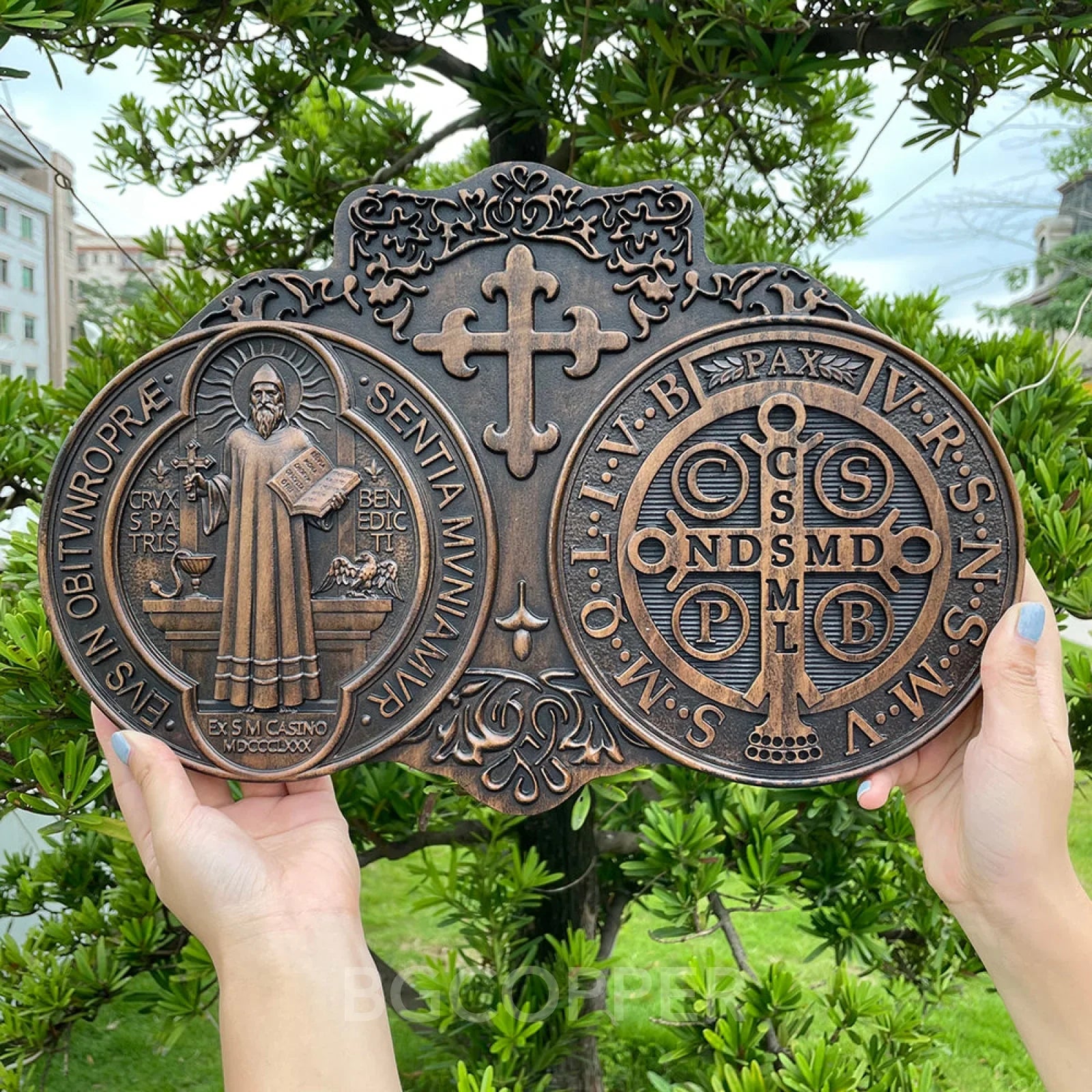 St. Benedict's Exorcism Medal Christian Exorcism Plaque - Wall Decor ...