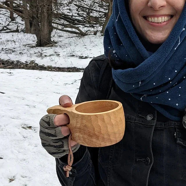 Natural Wood Portable Outdoor Camp Mug Tea Coffee Beer Mug – BGCOPPER