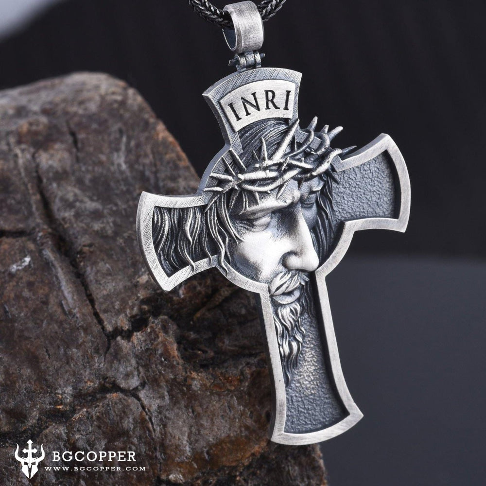 Sterling Pewter/S925K Silver Jesus Cross Necklace – BGCOPPER